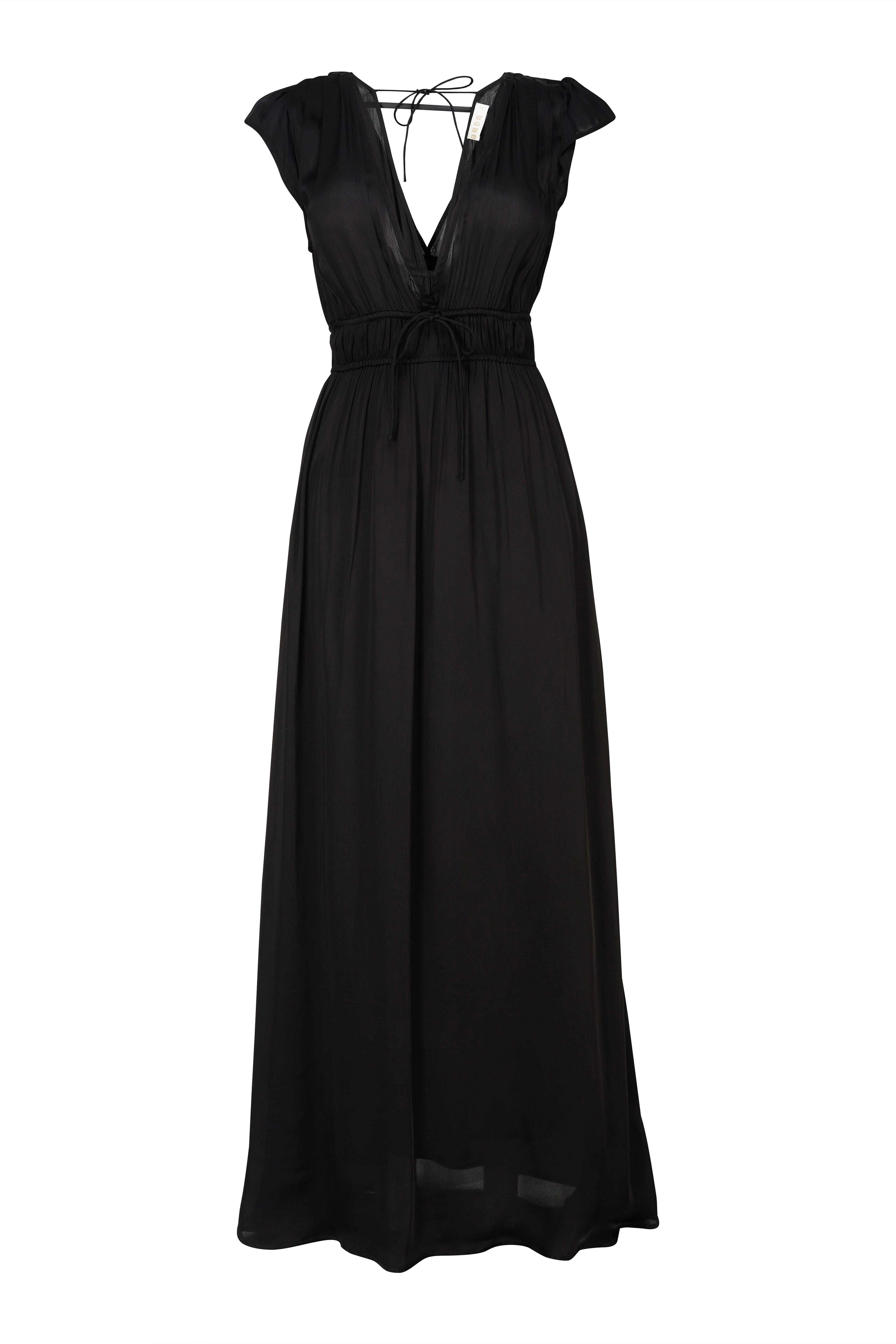 Caravan Dress in Black – Silky Viscose Maxi Dress by BRDR – NELLIE&DOVE