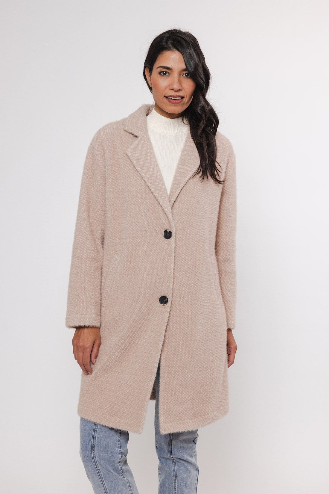 Gwen Single Breasted Coat in Light Powder – NELLIE&DOVE