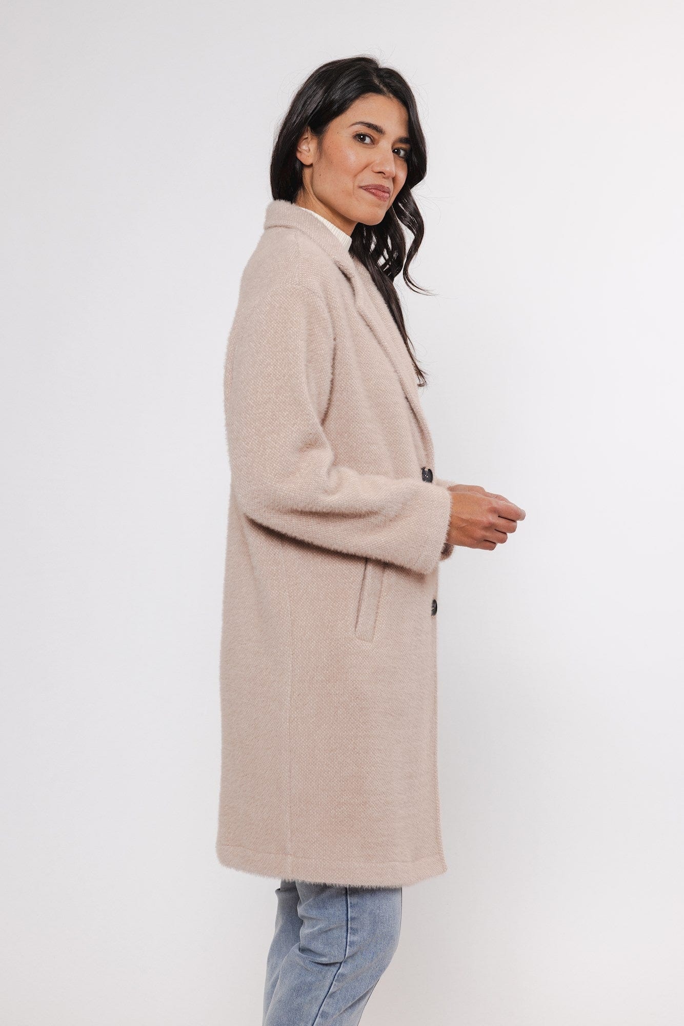 Gwen Single Breasted Coat in Light Powder – NELLIE&DOVE