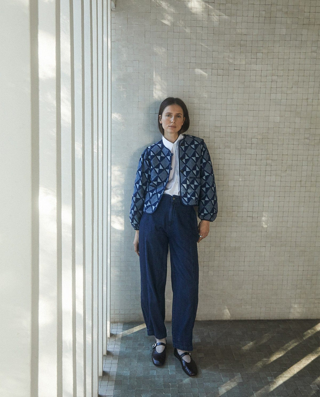 Romy Jacket in Indigo Geometry – NELLIE&DOVE